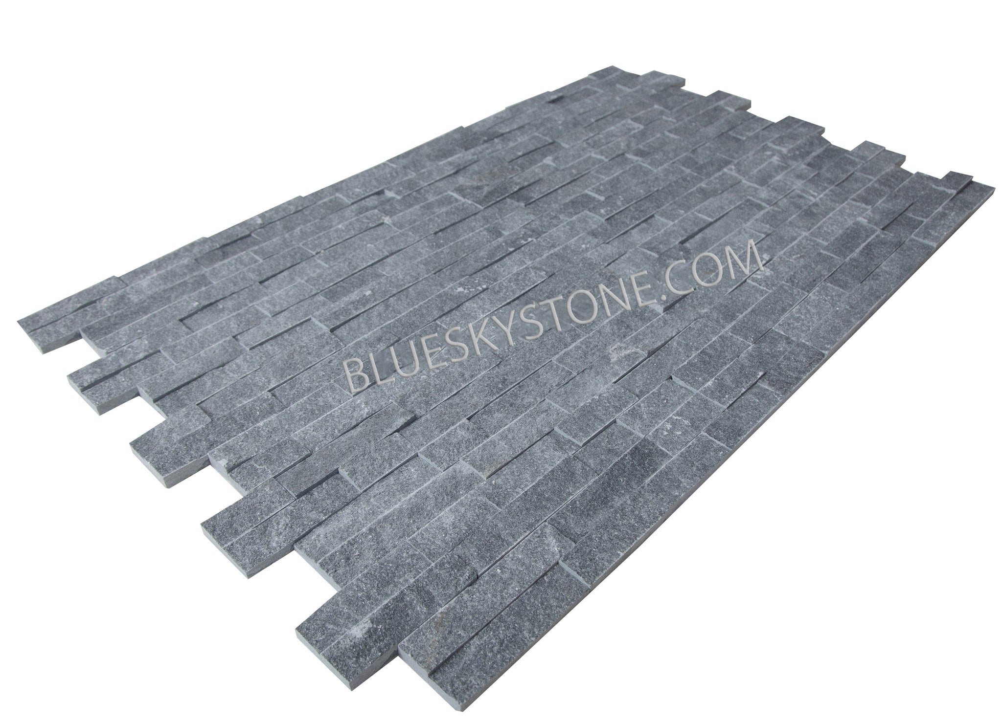 Split Face Tiles 3D Stacked Stone CRYSTAL BLACK SPARKLY | Bluesky Stone