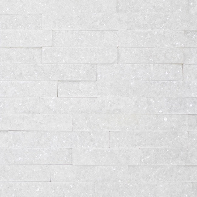 Split Face Tiles | Crystal White Cladding | 360 x 100mm | Z Shape | De