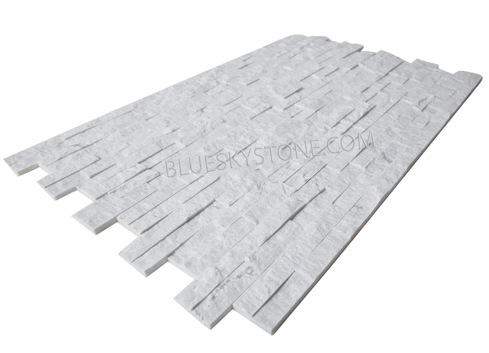 Split Face Tiles 3D Stacked Stone WHITE PEARL | Bluesky Stone