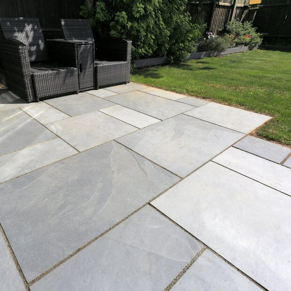 Brazilian Grey Slate Paving Patio Slabs | 4-size Patio Pack ...